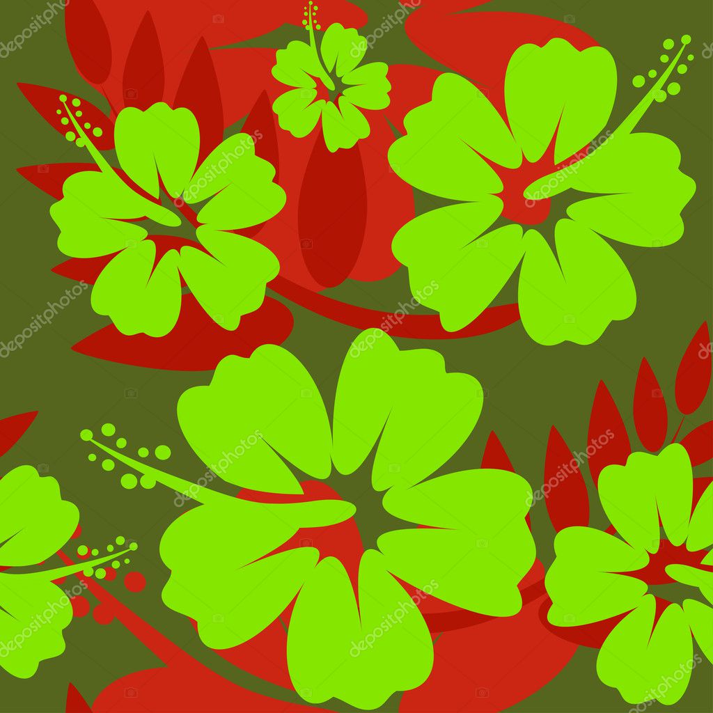 Seamless Hibiscus flower Background Stock Vector Image by ©file404 ...