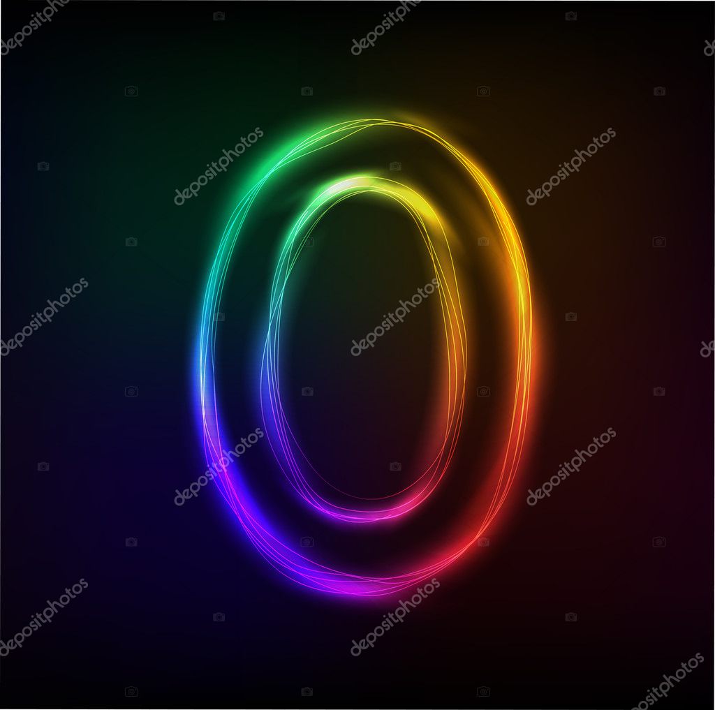 Neon number - 0 Stock Vector Image by ©file404 #32898617