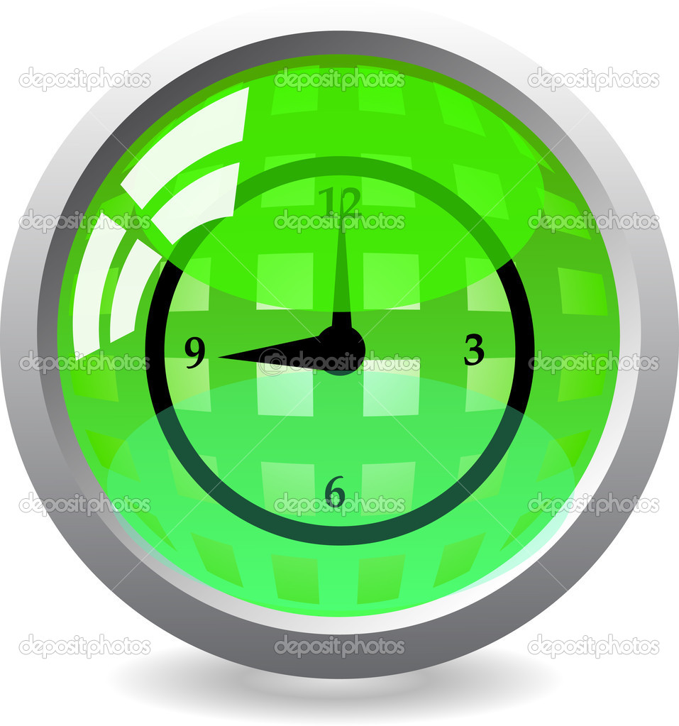 Glossy Clock Button Stock Vector Image by ©file404 #33047933