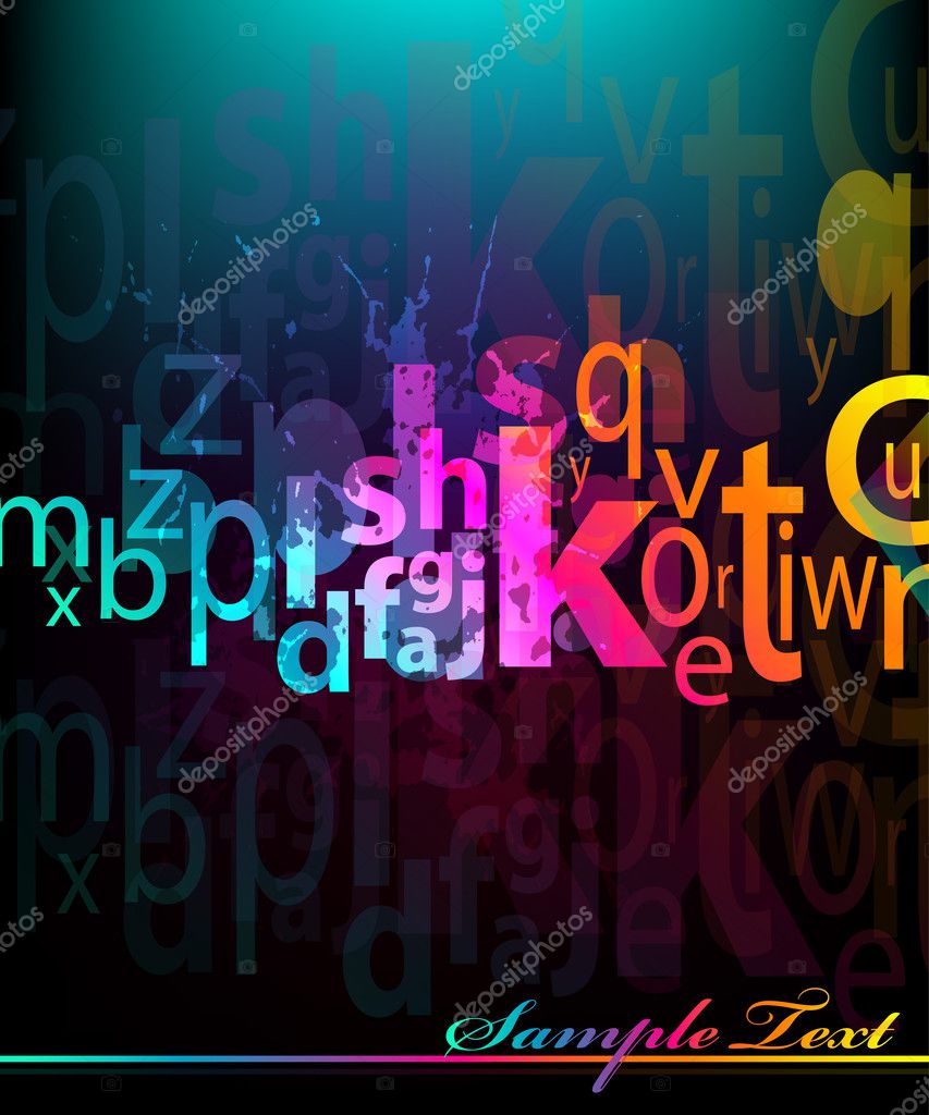 Abstract background with colorful letters Stock Vector Image by ...