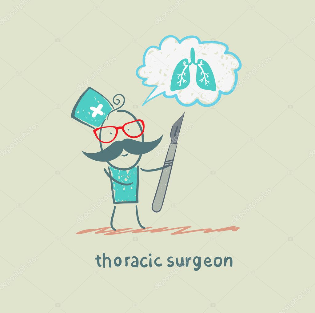 Thoracic surgeon holding a scalpel and thinks of the lungs — Stock ...