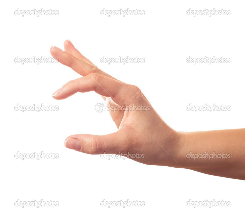 Human hand keeping something with two fingers — Stock Photo © file404 ...