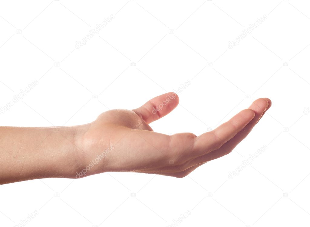 Mano extendida aislada esperando algo — Foto de stock © file404 #39868759