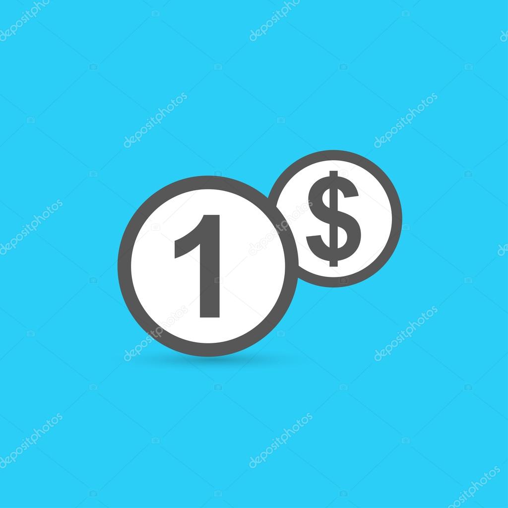 One dollar coin icon Stock Vector Image by ©file404 #39931293