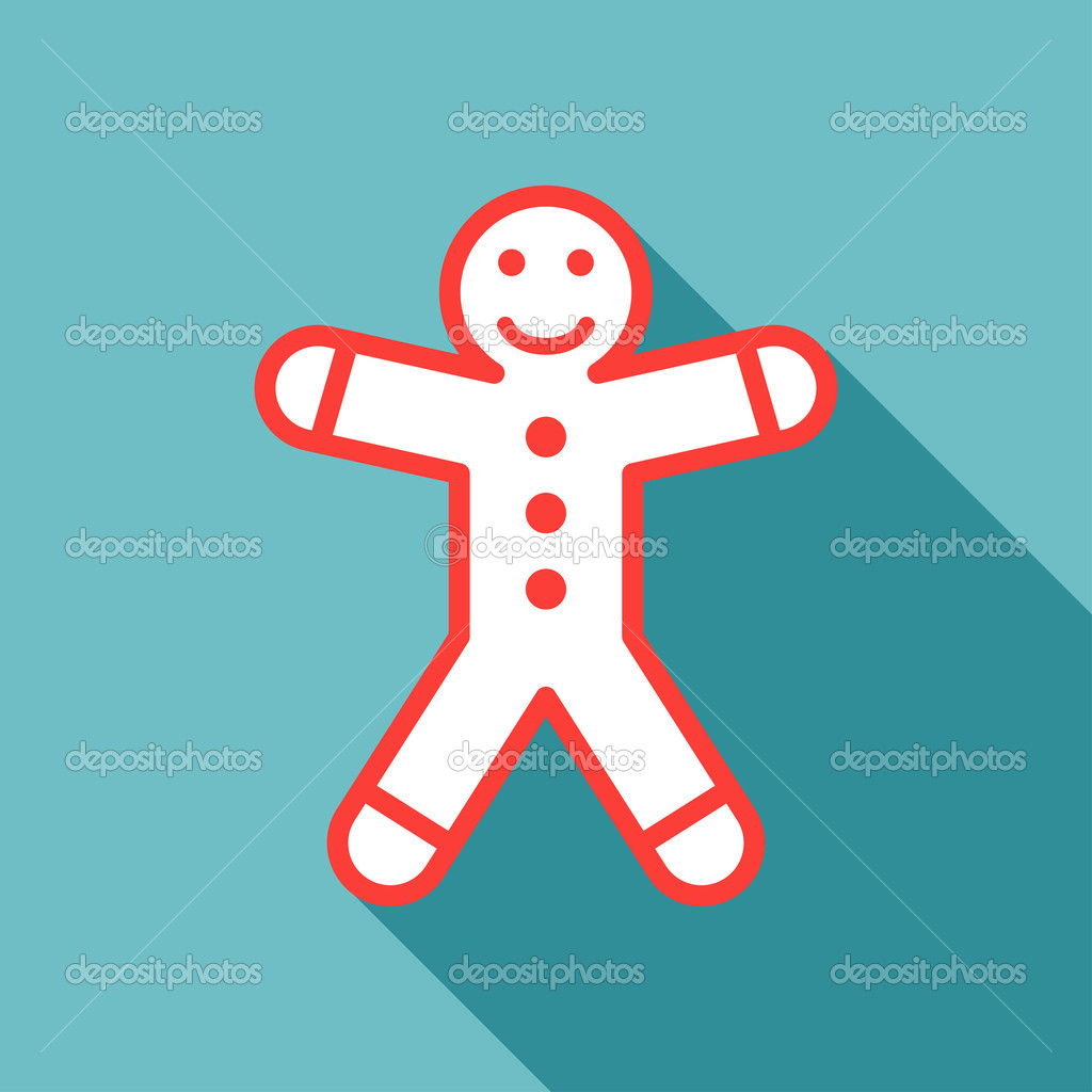 Gingerbread man on blue background Stock Vector Image by ©file404 #40695139