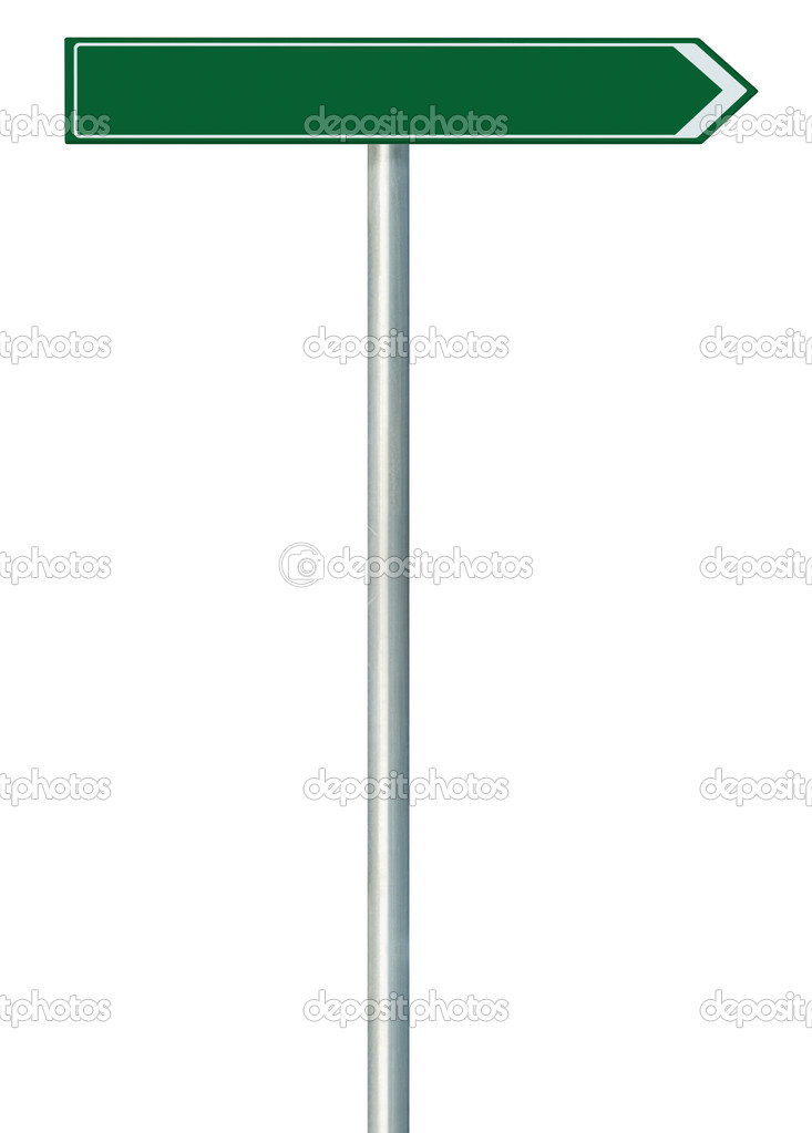 Señal de dirección de la ruta por este camino, verde aislado 2023