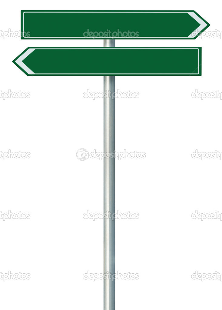 Indicatore di direzione del percorso stradale destro e sinistro in ...
