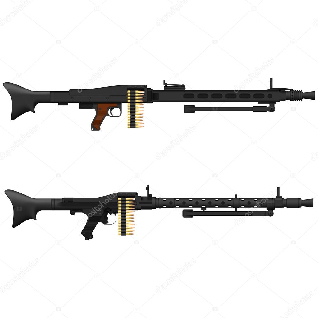 Machine Gun — Stock Vector © tshooter #23346134