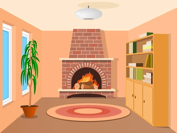 Ingerichte open haard Vector Art Stock Images | Depositphotos