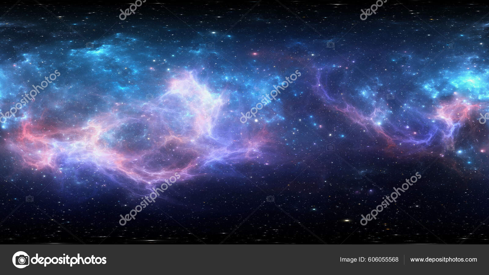360 Degree Space Background Nebula Stars Equirectangular Projection ...