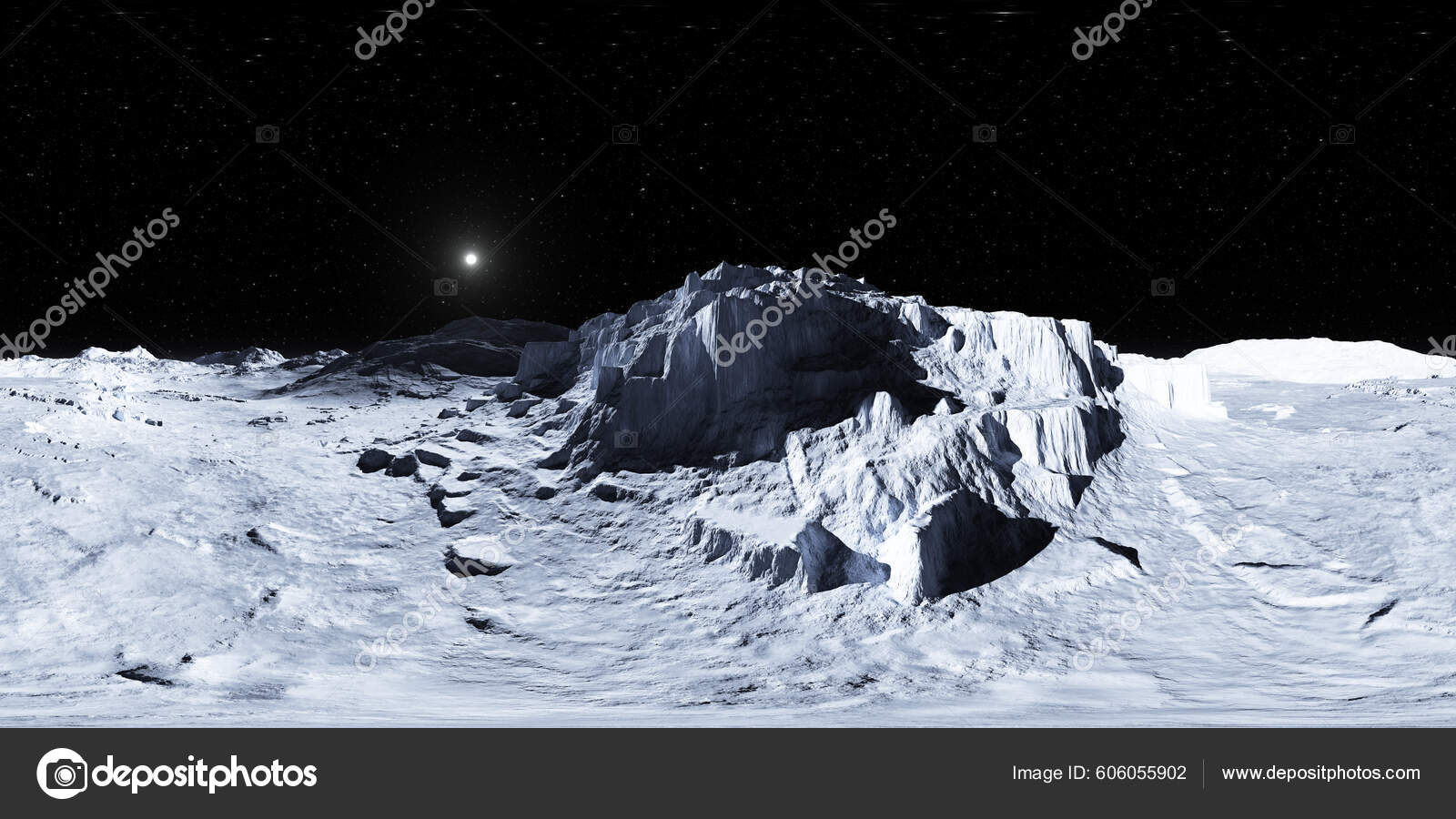 360 Degree View Earth's Moon Equirectangular Projection Environment Map ...