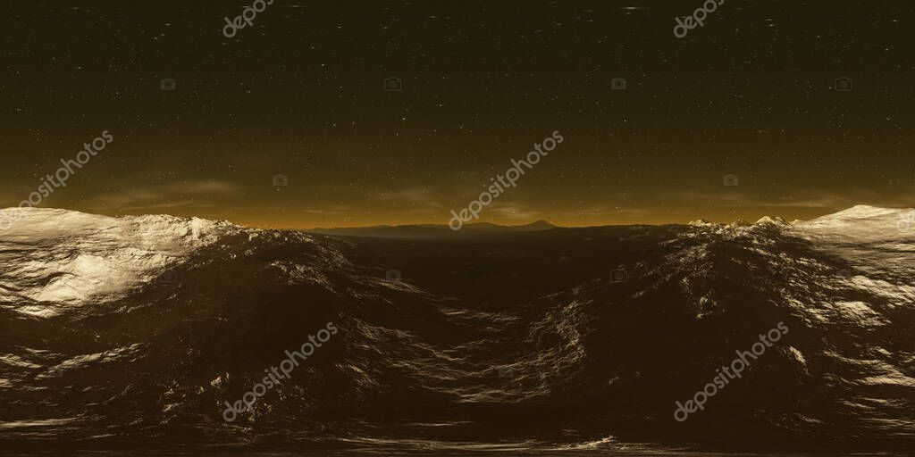 360 degree starry night sky texture, night alien desert landscape ...