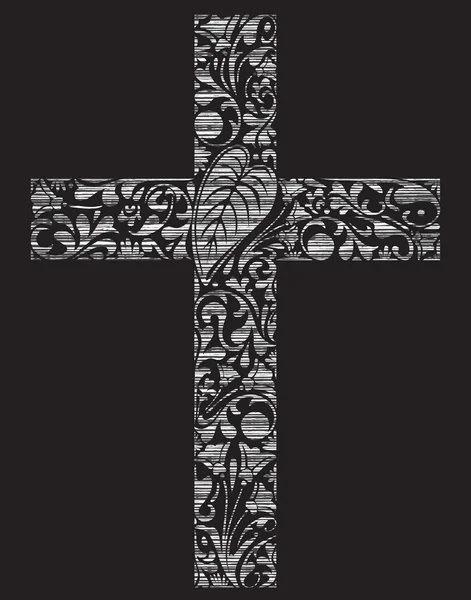 Cross, crucifix, zentangle style, floral pattern. — Stock Vector ...