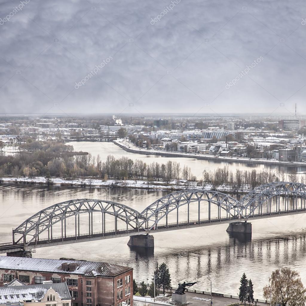 Daugava railway bridge Stock Photo by ©feferoni 27148669