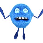 Blue furry monster upset face Stock Vector Image by ©mheldvector #5611733