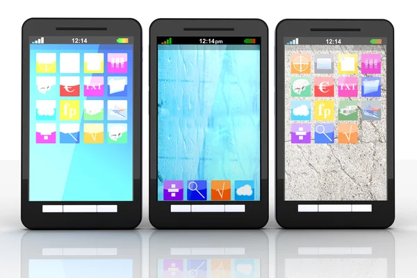 Três smartphones Stock Photos, Royalty Free Três smartphones Images ...