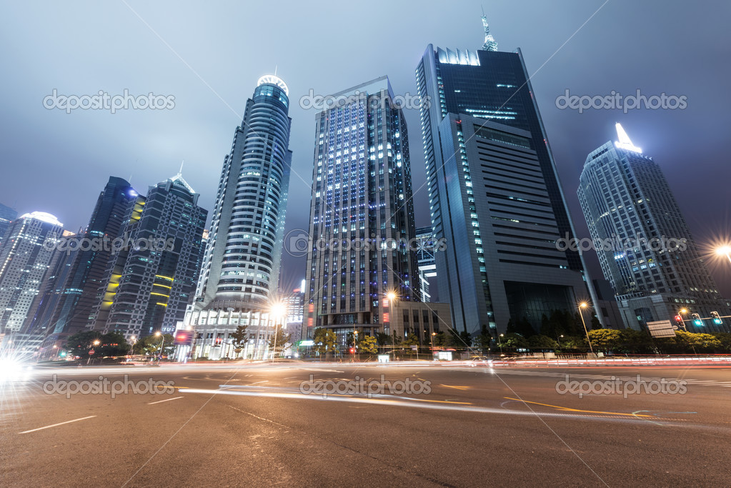 Light trails on shanghai Stock Photo by ©Liufuyu 40985451