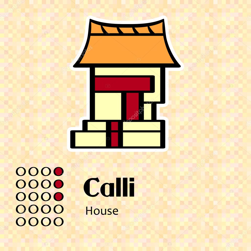 Aztec symbol Calli — Stock Vector © sahuad #12272847