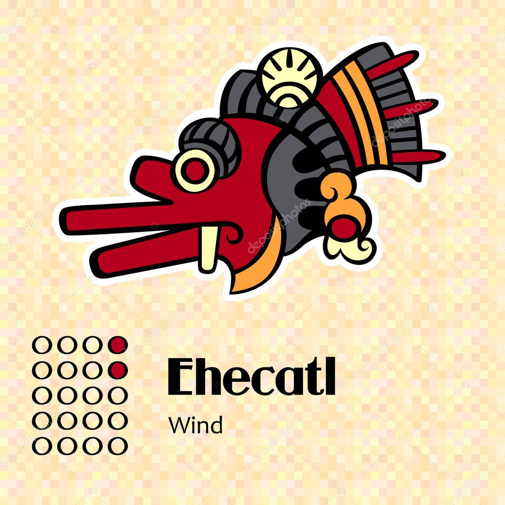Aztec symbol Ehecatl — Stock Vector © sahuad #12272853