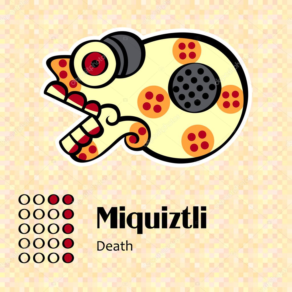 Aztec symbols for death | Aztec symbol Miquiztli — Stock Vector ...