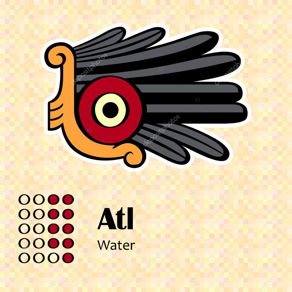 Aztec symbol for water | Aztec symbol Atl — Stock Vector © sahuad #12320791