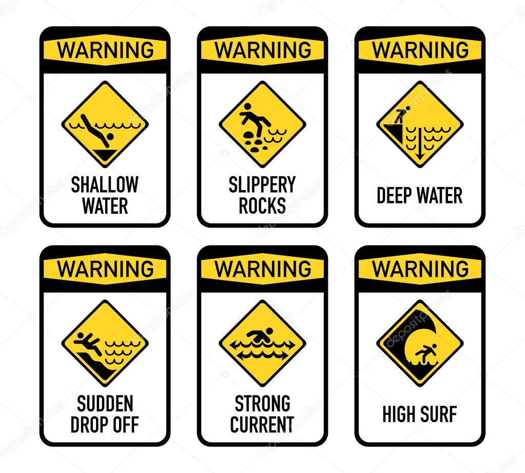Open water warnings, set I Stock Vector Image by ©sahuad #35667457