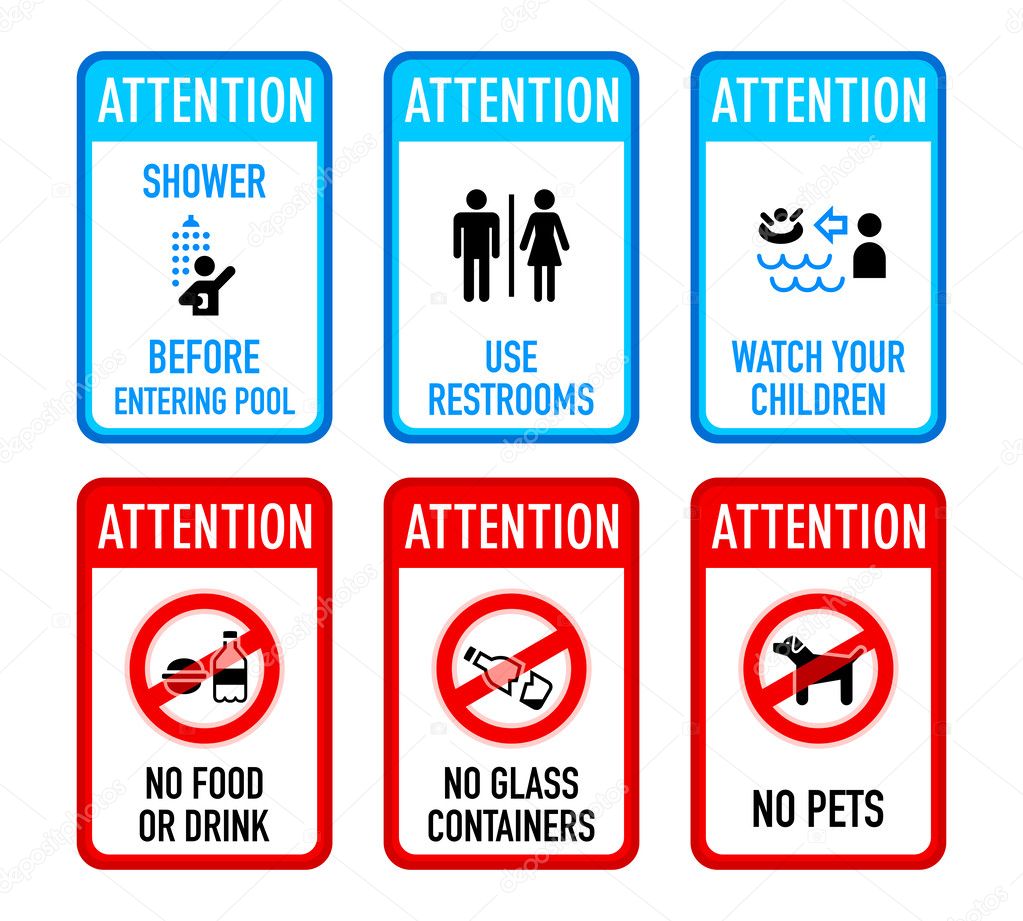 Pool signs, set II — Stock Vector © sahuad #35667481