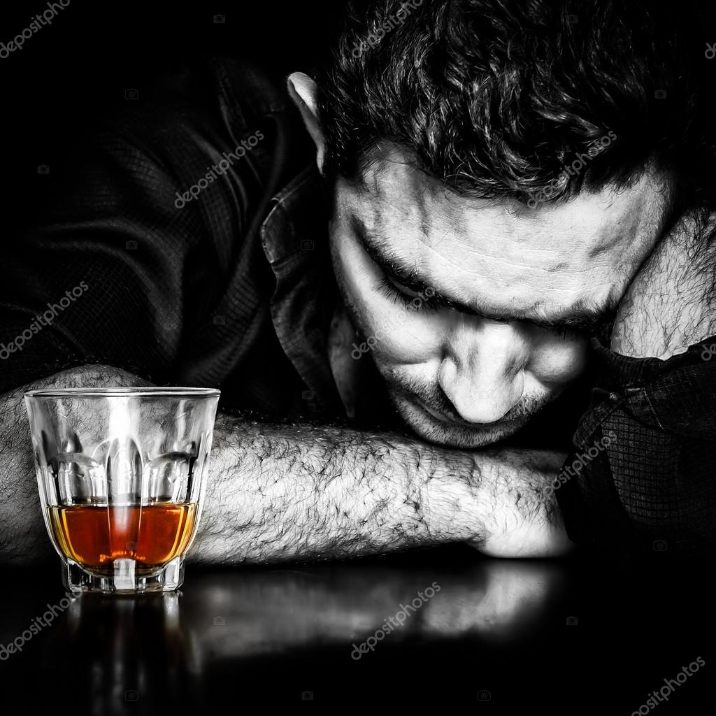Dark portrait of a drunk man Stock Photo by ©kmiragaya 25747671
