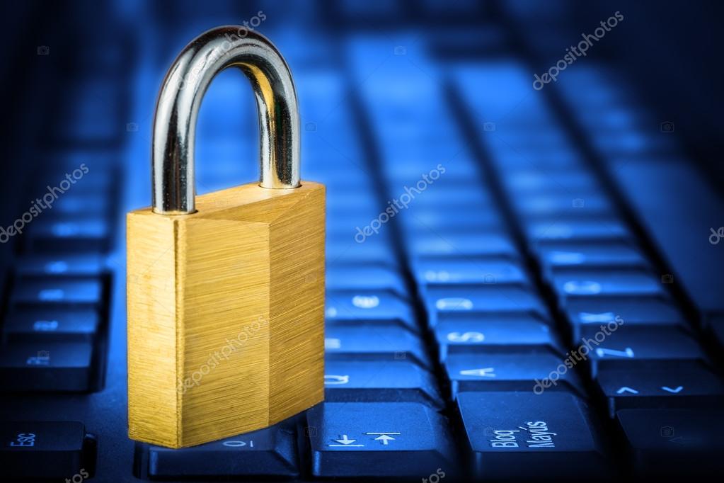 Locked padlock om a glowing blue computer keyboard Stock Photo by ... Locked padlock om a glowing blue computer keyboard Stock Photo by ...