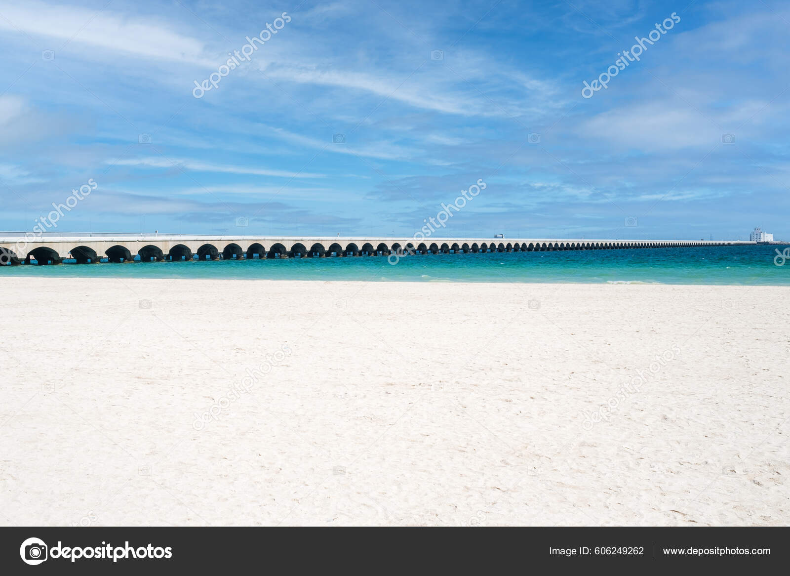 Beach Famous Pier Progreso Popular Beach Town Merida Mexico — Stock ...
