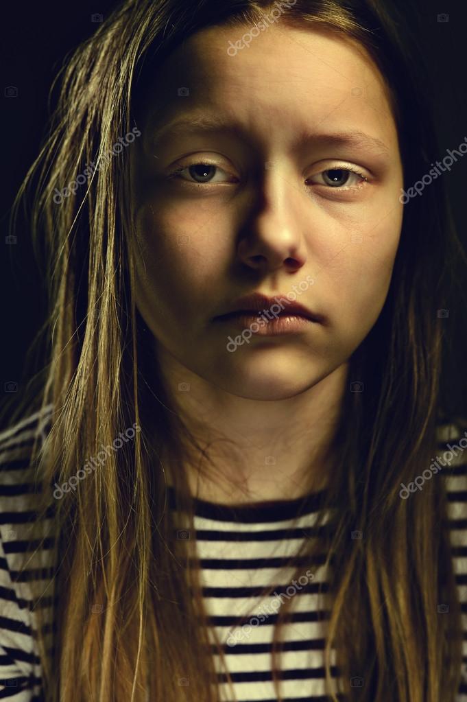 Sad Teenage Girl Face