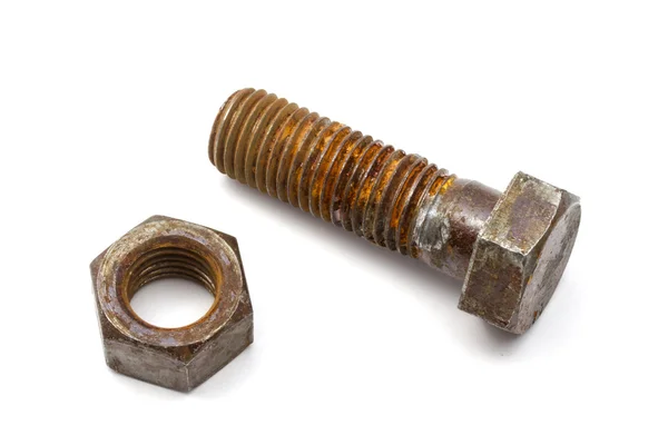 Rusty Nut Bolt Isolated White Background Stock Photo by ©ibphoto 4819882