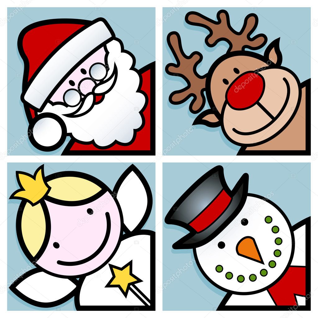 Christmas characters — Stock Vector © tezzstock #13463793
