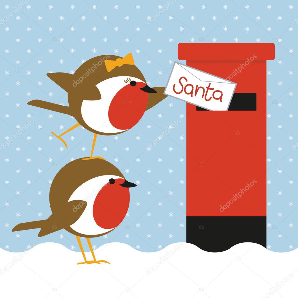 Robins posting letter — Stock Vector © tezzstock #13998216 Robins posting letter — Stock Vector © tezzstock #13998216