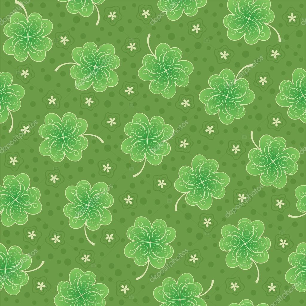 Green seamless background with shamrock Stock Vector by ©Artanika 21485931