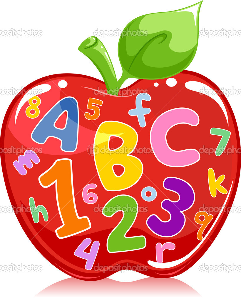 Apple Filled with Letters and Numbers Stock Illustration by ©lenmdp ...