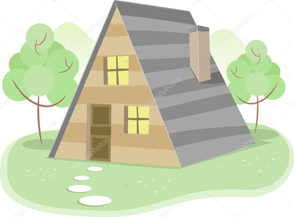 A-Framed House Stock Illustration by ©lenmdp #12584638