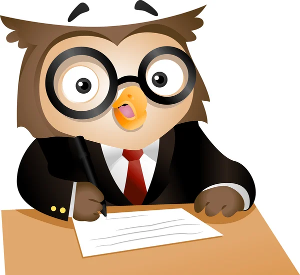 Owl Writing — Stock Photo © lenmdp #3953968