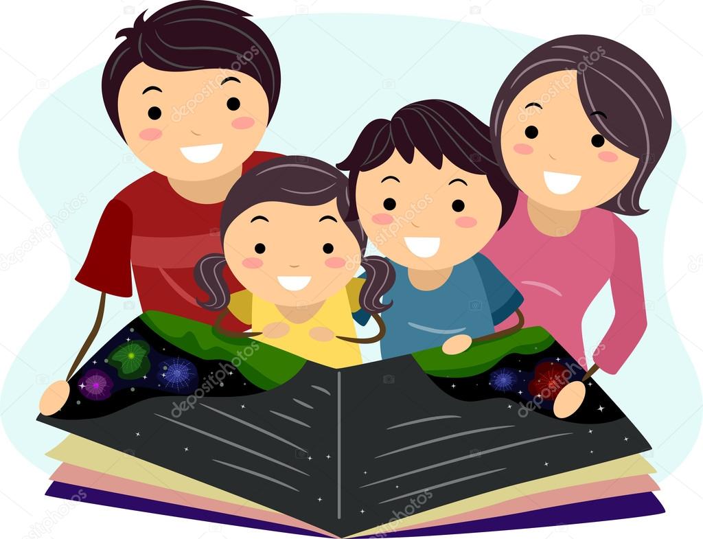 Family Reading Stock Illustration by ©lenmdp #13604859