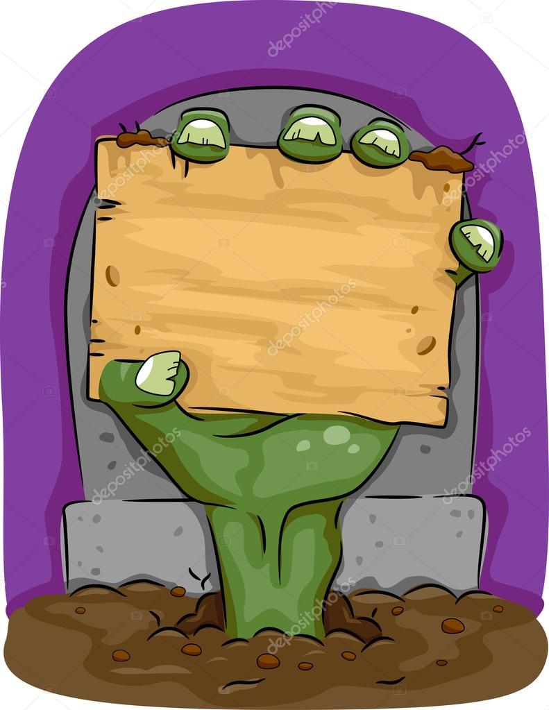 Zombie Holding Sign