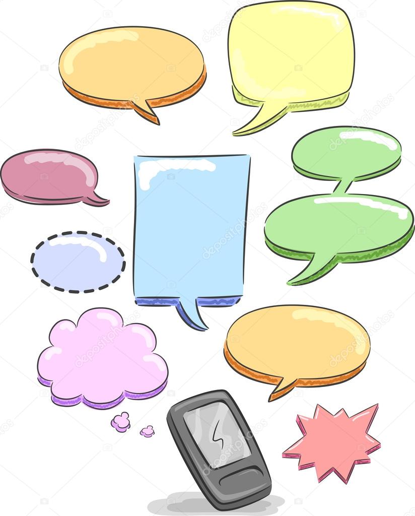 Cell phone Speech Bubbles Stock Illustration by ©lenmdp #14532447