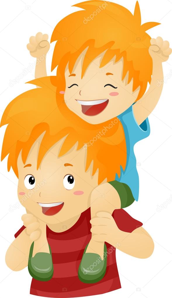 Piggy Back Ride Stock Illustration by ©lenmdp #16047487