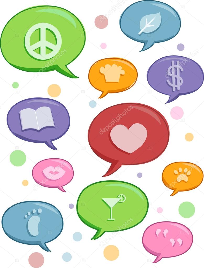 Speech Bubbles of Different Topics Design Elements — Stock Photo ...