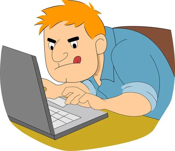 Author Typing Cartoon