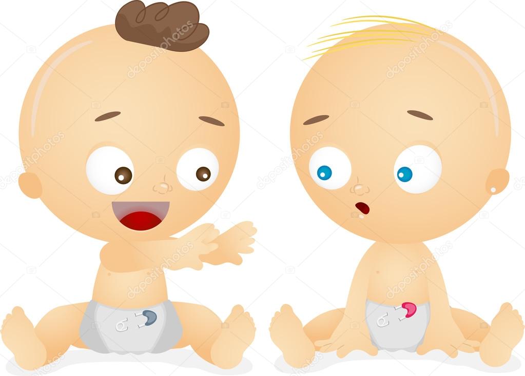 Babies Talking to Each Other Stock Illustration by ©lenmdp #20979225
