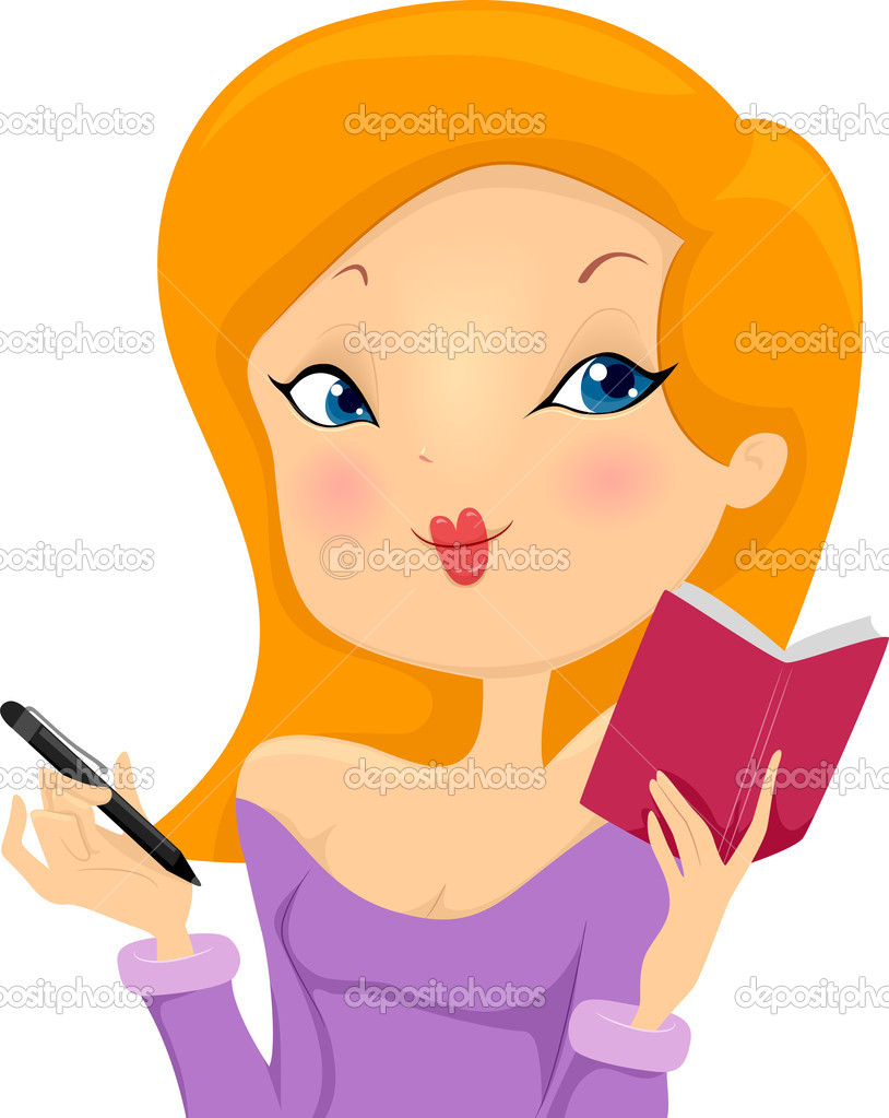 Girl Taking Notes Stock Illustration by ©lenmdp #20980473