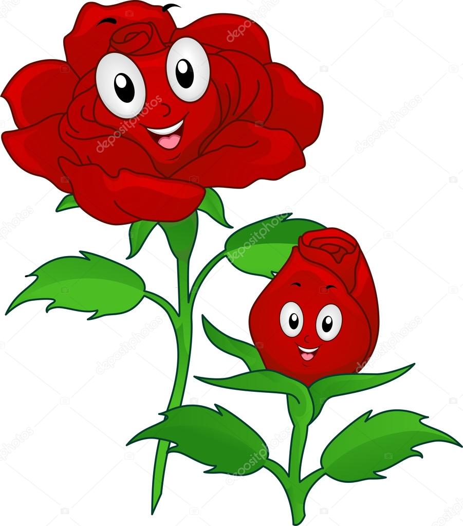 Red Rose Mascot Stock Illustration by ©lenmdp #23304770