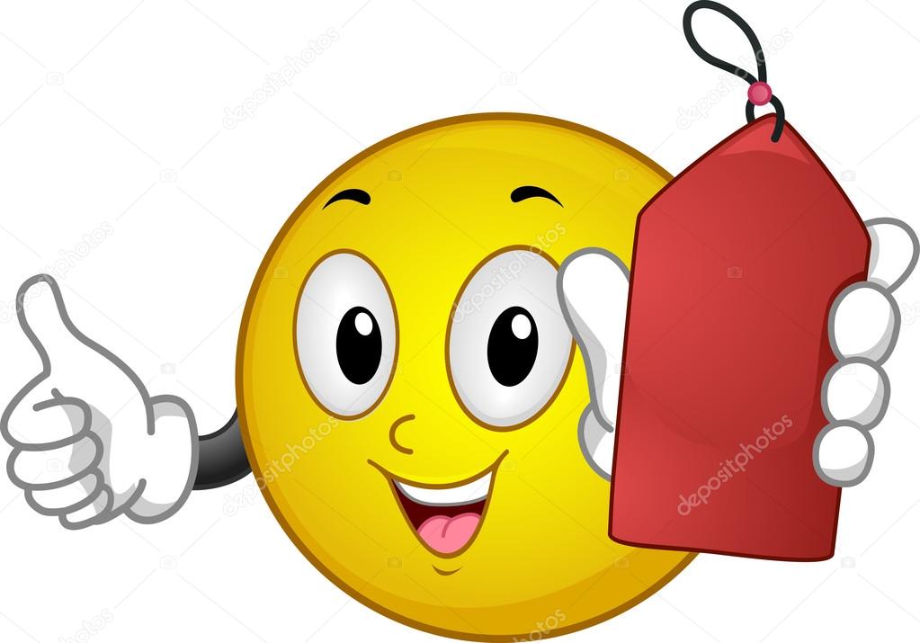 Smiley with Red Tag Discount — Stock Photo © lenmdp #23304864