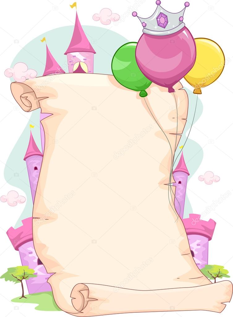 Princess Scroll Invitation Template