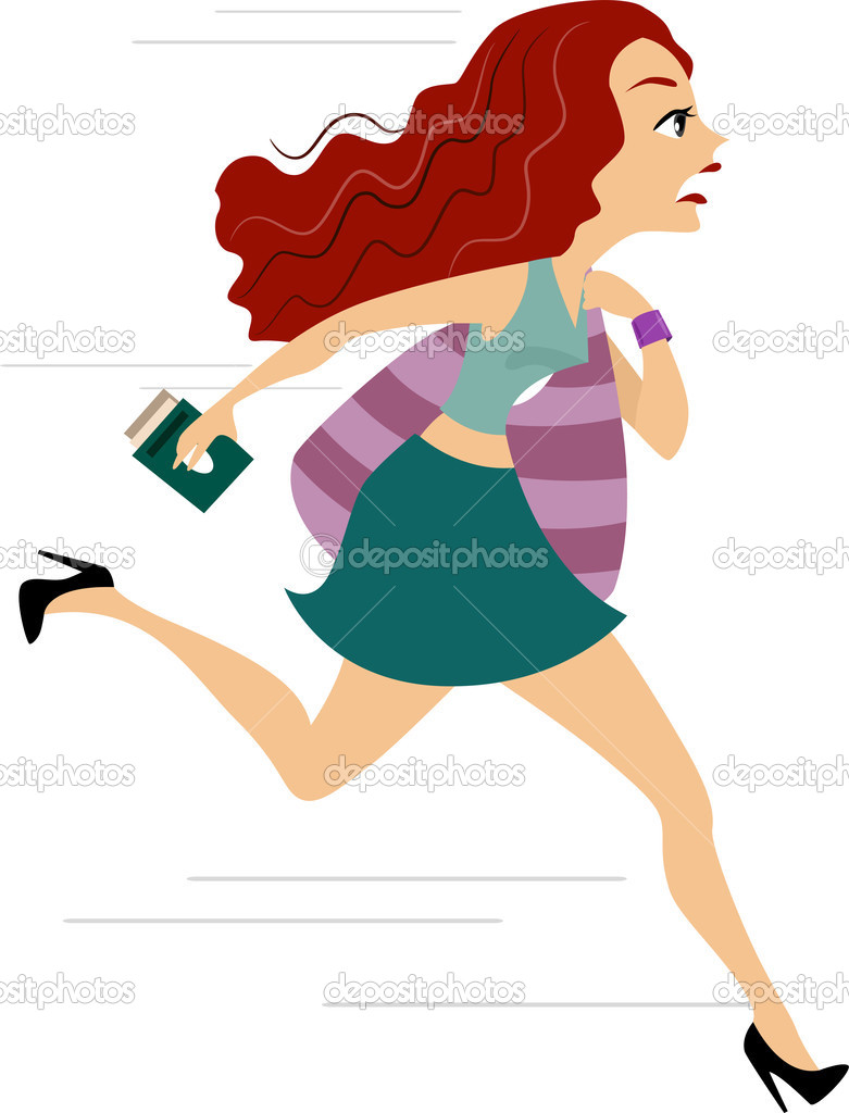 Girl running Late for Flight 1 Stock Illustration by ©lenmdp #26420689